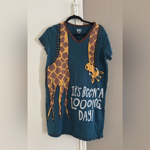 Lazy One | Shirts & Tops | Lazy One Blue And Yellow Giraffe Tee Short ...